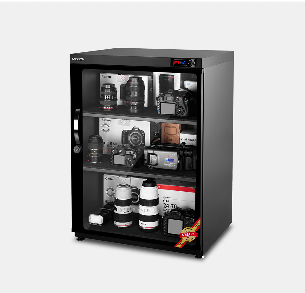 安德宝（ndbon） 单反相机电子防潮箱摄影器材干燥箱除湿柜镜头防潮柜普洱茶叶古玩包包柜除湿箱子 【250升七代 内置LED灯 数控】【图片 ...