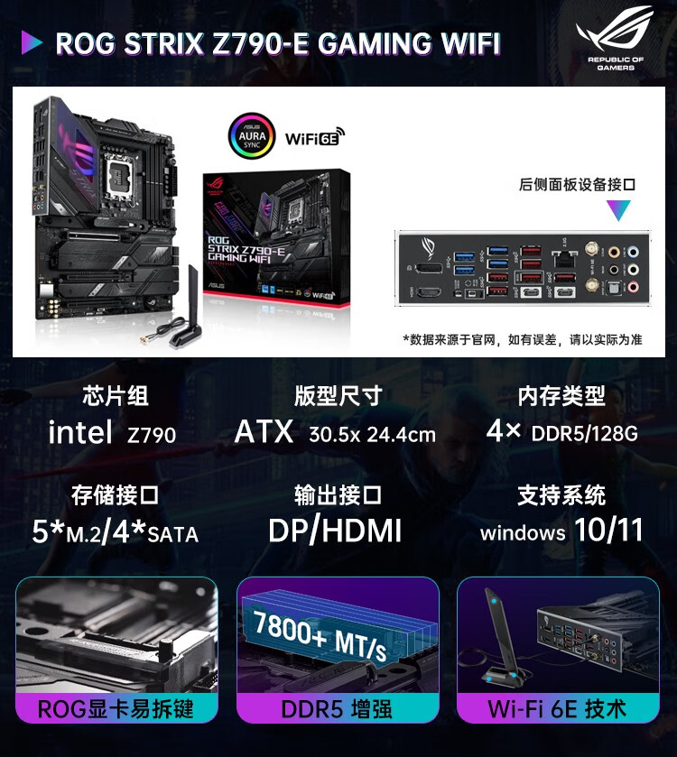 华硕（ASUS） ROG Z790-A WIFI D4 790系列主板 支持13代CPU DIYA ROG Z790-I WIFI【图片 价格 ...