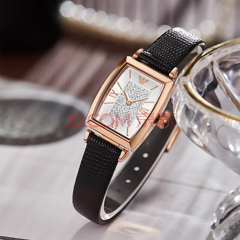 【安普里奥·阿玛尼AR11408】阿玛尼(Emporio Armani)手表 皮带镶钻方盘时尚小巧石英女士腕表 生日礼物送女友 AR11408 ...