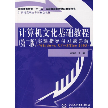 正版书籍 计算机文化基础教程实验指导与习题详解（第二版 Windows XP+Office 2003
