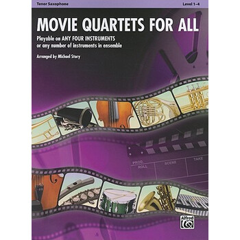 【】Movie Quartets for All, Tenor Saxophone,