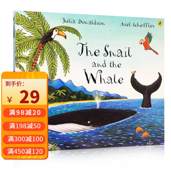 英文原版The Snail and the Whale蜗牛和鲸鱼儿童早教入门送音频 