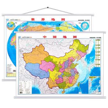 2022年 办公室地图挂图 精装版 1.1米*0.8米 中国地图+世界地图