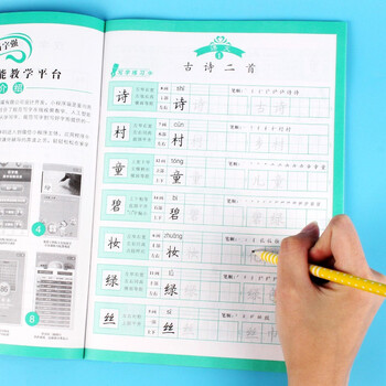 写好规范字田字格一二三年级下册人教版新版小学语文教材课堂同步练习本笔画笔顺铅笔钢笔临摹练字练习册 二年级下册