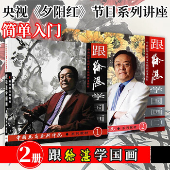 跟徐湛学国画写生教程2册全彩铜板纸方本 写意花鸟画技法教程麻雀葡萄等画法 中国水墨画山水工笔教材大师