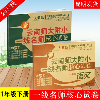 云南师大附小一线名师核心试卷一年级下册语文数学书同步辅导试卷一线名师一年级语文数学书思维训练人教版 语文+数学