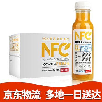 【新日期】农夫山泉NFC100%橙汁芒果汁苹果香蕉300ml*24瓶鲜果冷压榨代餐果蔬汁维C饮料 芒果汁300ml*24瓶【图片 价格 品牌 报价】-京东