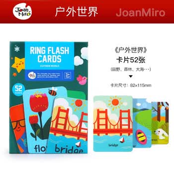 儿童英语单词卡片早教幼儿字母认字识字启蒙宝宝动物认知闪卡. 户外世界（收藏加购送线上课程）