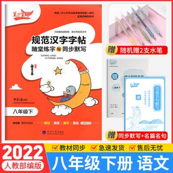 2022规范汉字字帖语文人教版随堂练字与同步默写 笔下生辉中小学生正楷行楷控笔训练字帖练字帖写字帖 八年级下册