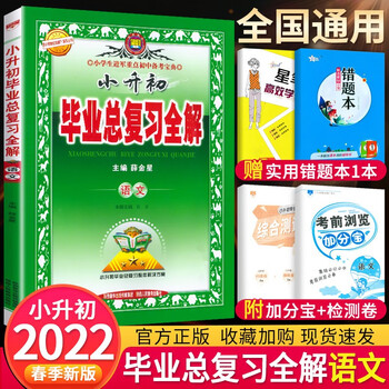 2022小升初毕业总复习全解六年级下册语文全国通用版小学教材全解语文期末复习教辅资料