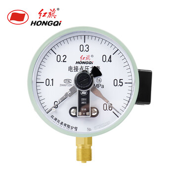 【红旗YX-150】红旗（HONGQi）YX-150电接点压力表1.6级径向0-0.6mpa上下限报警水压油压气压液压自动控制压力表 【行情 报价 价格 评测】-京东