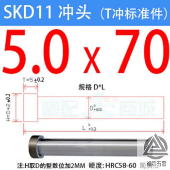 模具冲针冲头定做SKD11冲孔 SKH51冲不锈钢T冲非标定制模具配件 荧光黄 SKD11 T冲5*70【图片 价格 品牌 报价】-京东