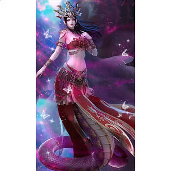 美杜莎女王海报墙贴卧室男生美女萧炎熏儿画斗破苍穹海报贴纸云韵 姜黄色 编号613 （pp背胶纸）60x40cm 拍2发4以此类推上不