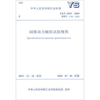 YS/T 5219-2019 圆锥动力触探试验规程