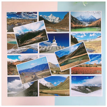 雅迎 全国城市旅行风景明信片 北京贵州青海四川 湖南深圳西安青岛贺卡 15张明信片 稻城