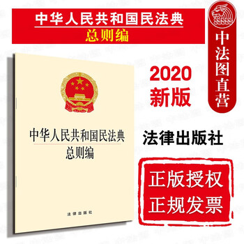 现货【中法图】2020新版民法典单行本 中华人民共和国民法典总则编 法条法律法规工具书