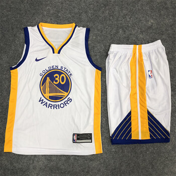 潮穿搭篮球服套装透气背心库里30号球衣真两件T恤情侣球服定制diy 白色库里30上衣+短裤 S(身高135-145cm)