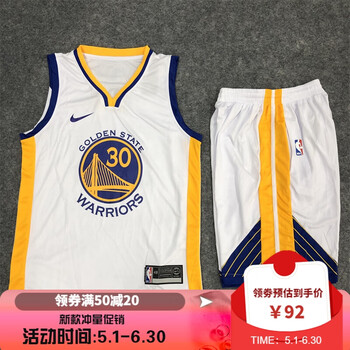 潮穿搭篮球服套装透气背心库里30号球衣真两件T恤情侣球服定制diy 白色库里30上衣+短裤 XL(身高165-170cm）