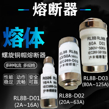 沪丰熔断器熔芯R026 RL8 RL8B RL8D RL98B D01 D02 D03熔体保险管 32A【图片 价格 品牌 报价】-京东