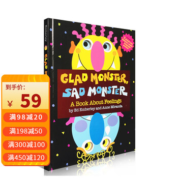 英文原版儿童绘本Glad Monster Sad Monster开心/悲伤的小怪物