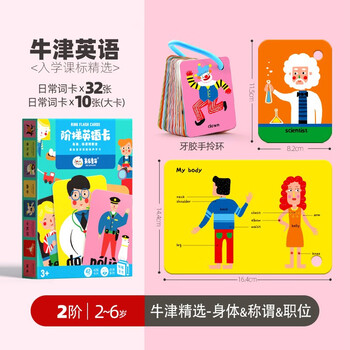 【老师推荐】美乐识字卡片儿童英语单词闪卡幼儿园宝宝汉字拼音认知婴儿早教卡 2阶身体、称谓和职业