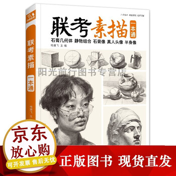 k2021新书 联考素描一本通 石膏几何体静物组合石膏像真人头像半身像分析教程对画写生绘画照片范本美