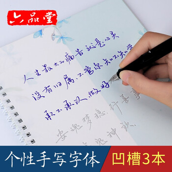 六品堂 手写体字帖凹槽练字帖钢笔行楷速成男女生草书大学生初学者成人