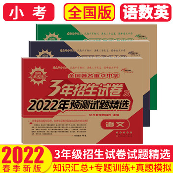 2022新版小升初真题卷必刷题重点中学3年招生试卷预测试题精选语文数学英语人教版小升初毕业升学总复习 3年招生试卷-语文+数学+英语-3本 小学升初中