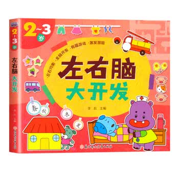 2-3岁儿童左右脑开发思维逻辑训练书本 三两岁幼儿全脑智力潜能开发益智绘本书籍幼儿园小班数学启蒙教材 2-3岁左右脑大开发