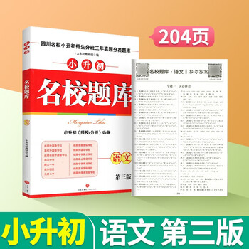名校题库语文数学小升初择校分班小学五升六转学考招生真题分类集训四川名校小升初招生分班三年真题分类卷成都十大名校教研组 小升初语文
