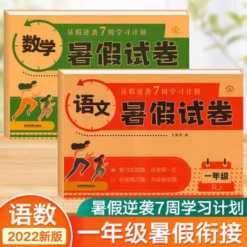 小学一年级下册试卷语文数学人教版期末试卷一升二暑假试卷复习预习辅导专项训练1年级同步训练综合练习册冲刺卷子 【2册】语文+数学