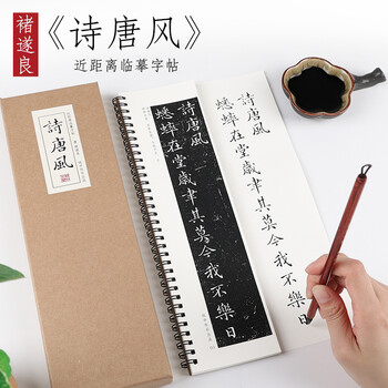 唐 褚遂良 诗唐风楷书字帖正楷小楷毛笔书法临摹字卡初学基础入门练字贴描红原碑拓本 近距离临摹 《诗唐风》+文韵毛笔（小）