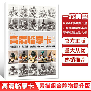 【】高清临摹卡提升版素描组合静物2022一线美誉教学美术书结构明暗照片对应完整范画绘图素材写