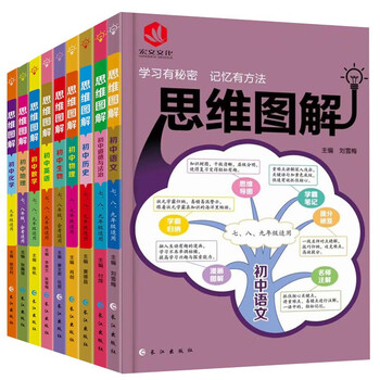 9册 思维导图解学霸笔记初中语文数学英语物理化学生物历史地理道德与法治基础知识手册 全套9册