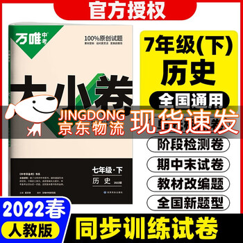 2022新版万唯中考 万唯大小卷七年级下册试卷人教版 万维中考初一7年级下册期末模拟复习冲刺卷 单元同步测试卷期中万维 历史 下册 人教版
