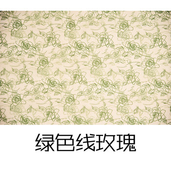水流星陶艺工具釉下青花贴陶贴花纸贴花图青花贴花纸高温贴釉下贴 绿色线玫瑰