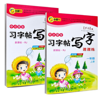 中小学生新课程标准人教版上册下册 一二三四五六七八年级中小学生练字帖 写字课课 罗扬楷书习字帖练字贴 一年级上下2册