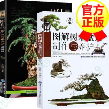 【全2册】图解树木盆景制作与养护+图解附石盆景制作与养护 盆景栽培技术教材书籍
