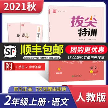 2021秋通城学典拔尖特训二年级上册语文人教版 小学生2年级上RJ版教材同步一课一练专项培优训练尖子