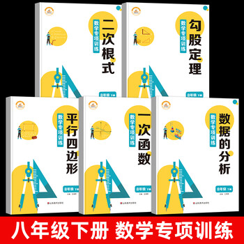 2022版八年级下册数学专项训练书人教版初中8下必刷题计算题强化练习册二次根式一次函数 勾股定理 平行四边形 数学专项训练【全套5册】 强烈推荐 八年级下