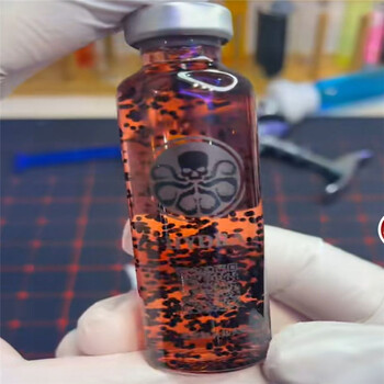 生化危机瓶子手办 生化危机T病毒毒株手办模型透明玻璃瓶手工制作螺旋体儿童玩具团购 橘色颗粒