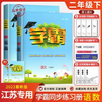 【科目自选】2022春全新正版学霸二年级2年级上下册 同步课时期中期末练习册分层单元综合提优答案详解详析 【课时练习】2年级语数下册 2本套装
