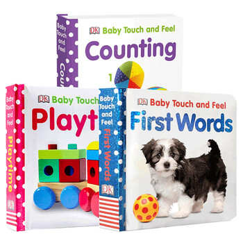 DK Baby Touch and Feel英语启蒙纸板书触摸书3本套装First words/