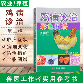 鸡病诊治彩色图谱第二版 养鸡技术书 鸡病彩色图谱 科学养鸡技术 鸡病诊断鸡病大全 鸡病预防鸡病鉴别诊断图谱 养鸡书籍