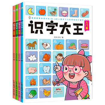 识字大王(套装4册)幼小衔接拼音看图识字书认知书 适合3-6岁识字教育 开心教育