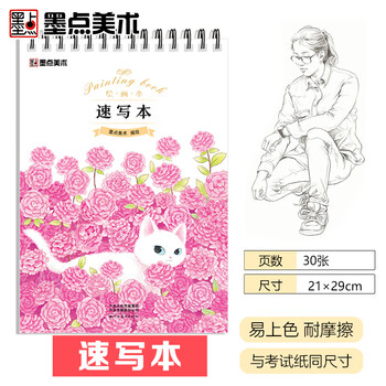 速写本纸加厚速写a4画纸儿童美术生专用画画纸绘画专用本48张加厚速写本彩铅画本中小学初学者绘画速写本