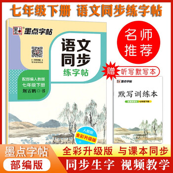 2022新墨点语文同步练字帖一二三年级四五六七八年级上册下册正楷小学初中生部编人教版描红临摹楷书荆霄鹏中性钢笔书法写字练习册 七年级下册 同步练字帖