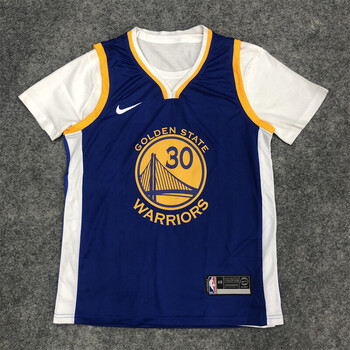 潮穿搭篮球服套装透气背心库里30号球衣真两件T恤情侣球服定制diy 蓝色库里30上衣+T恤 M(身高145-155cm)