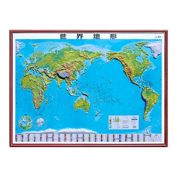 2021新版世界地图3D立体凹凸地形图约1.1米学生地理学习办公通用