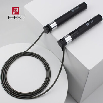 FEEBO跳绳成人健身专业竞速轴承防缠绕可调小学生比赛中考训练钢丝绳 计数健身款-F612C星雾黑【图片 价格 品牌 报价】-京东